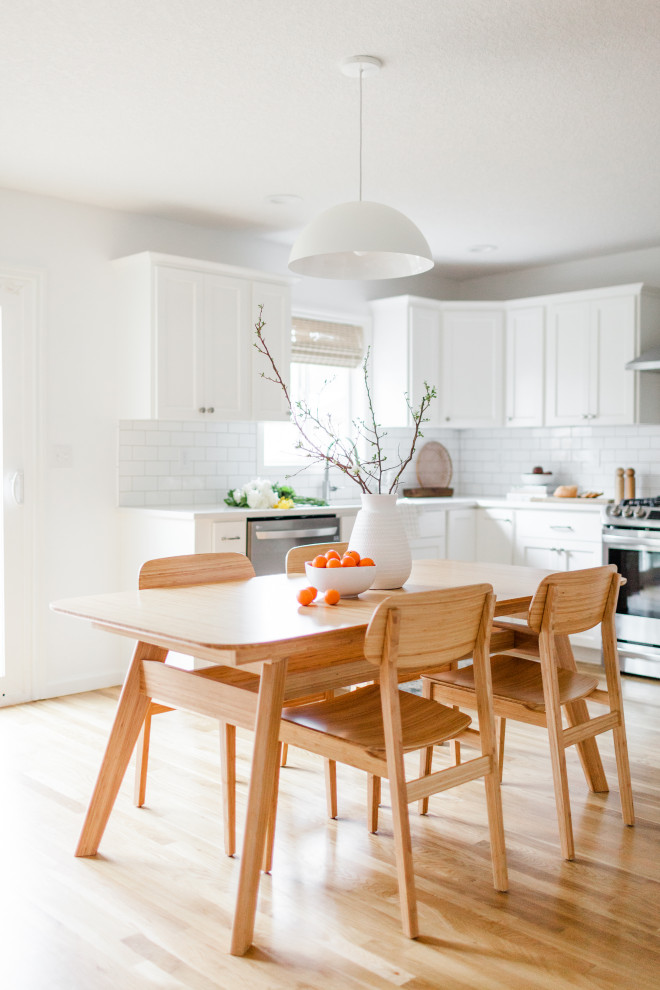White Bright Scandi Boho Kitchen - Scandinavian - Kitchen - Portland ...