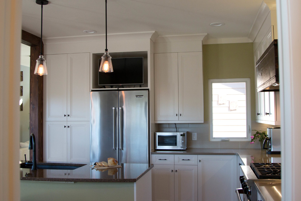 White Cabinets For A Craftsman Style Kitchen - Transitional - Kitchen ...