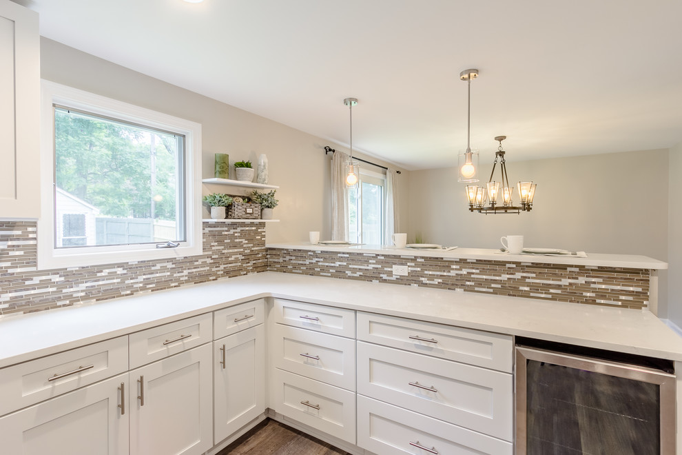 White Cabinets w/ Bar Height Peninsula - Modern - Kitchen - New York ...
