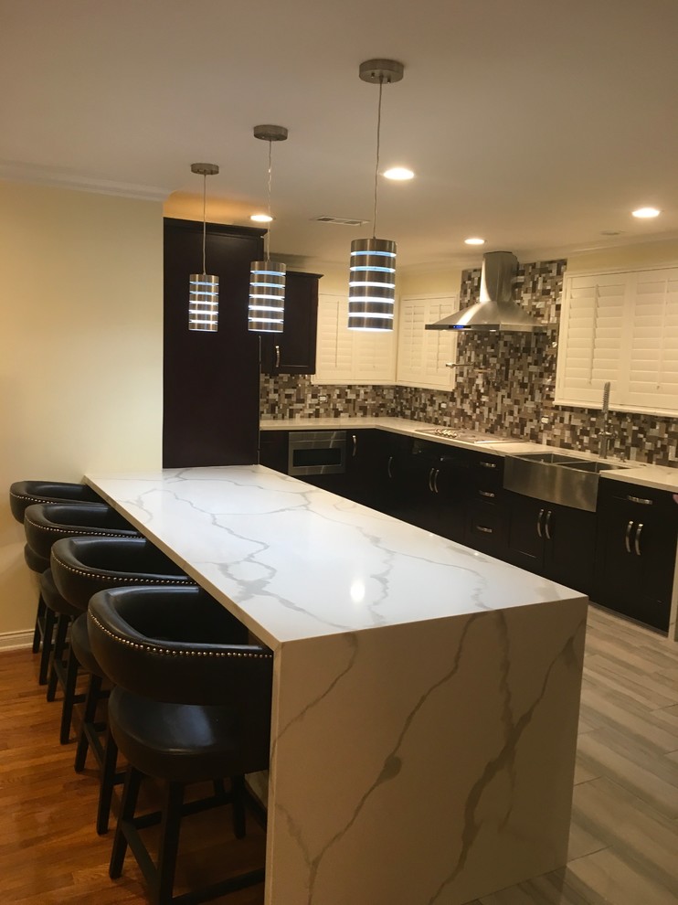 White Calacatta Quartz Countertops. - Kitchen - Los Angeles - by Cali ...