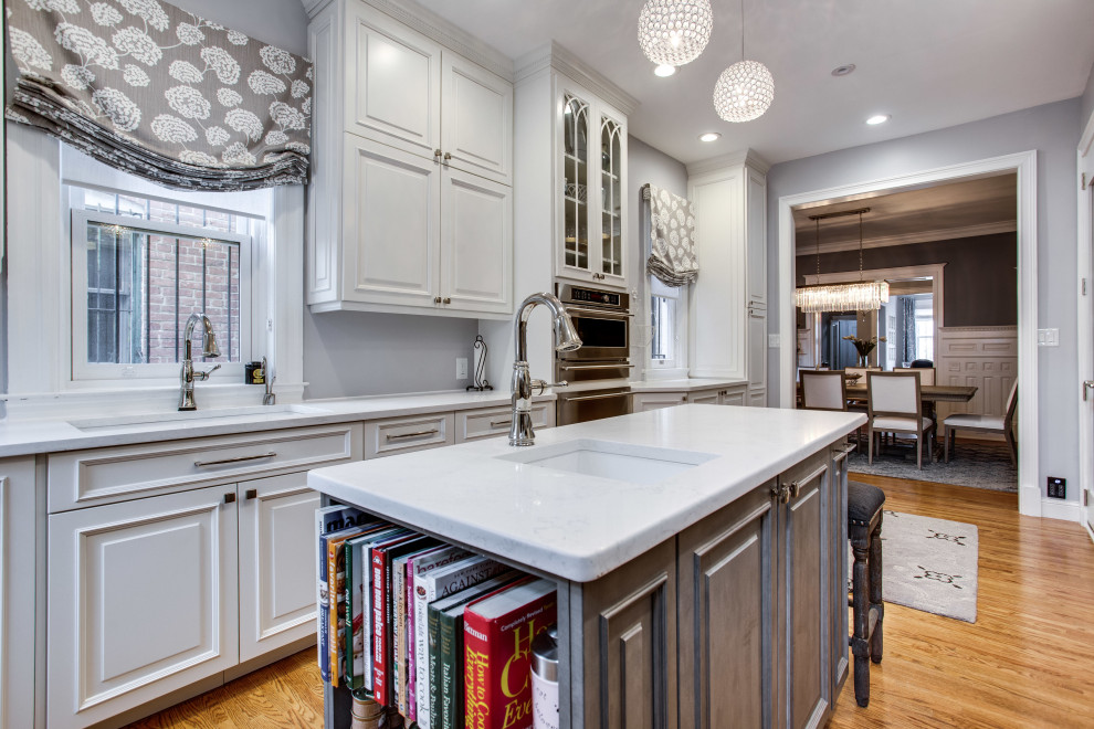 White Galley Kitchen Design Washington, DC - Transitional - Kitchen ...