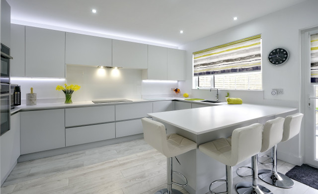White Glass Splashback - Modern - Kitchen - Belfast - by DIY ...