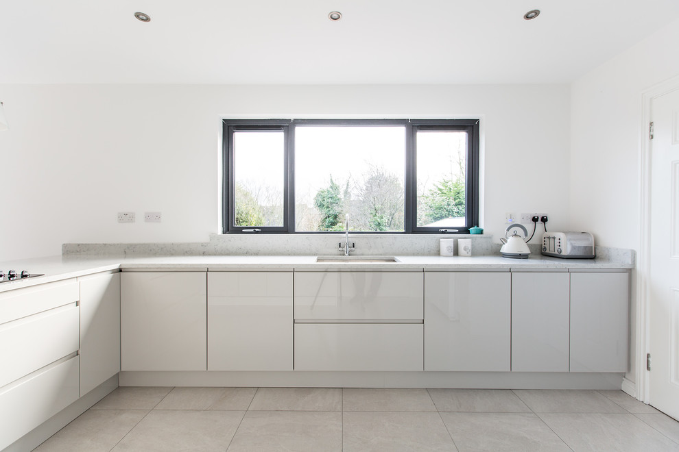 White handless Kitchen - Modern - Kitchen - Other - by Crana Kitchens ...