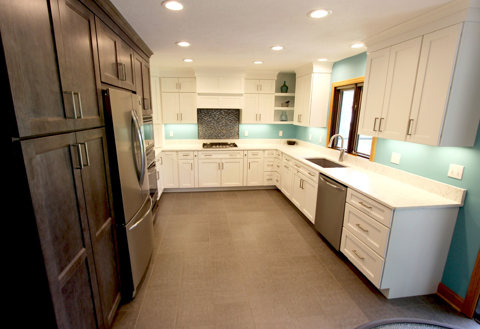 White Icing and Smoke Cabinets with Viatera Quartz Countertop ~ Medina ...