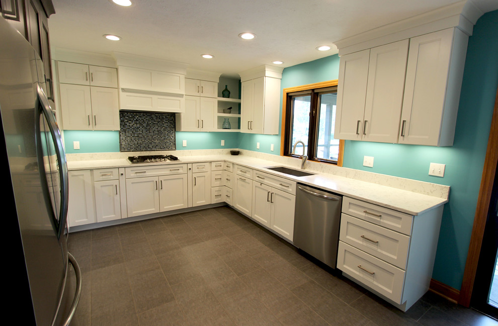 White Icing and Smoke Cabinets with Viatera Quartz Countertop ~ Medina ...