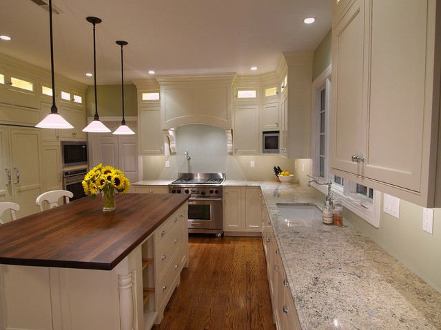 White Inset Door Kitchen in Gladwyne - Traditional - Kitchen ...