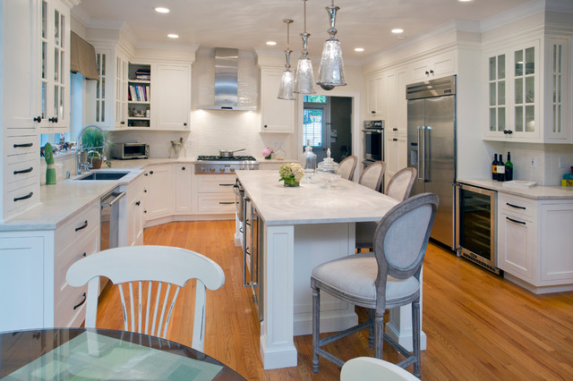 White Inset Kitchen with Square Frame - Transitional - Kitchen - Other ...