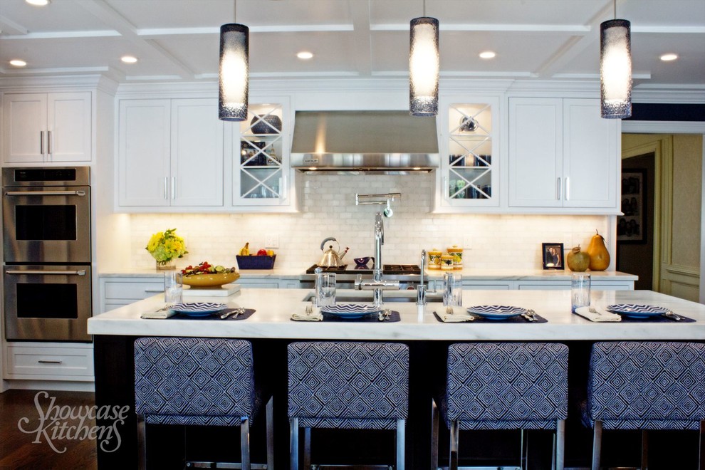 White Kitchen - Blue Accents - Transitional - Kitchen - New York - by ...