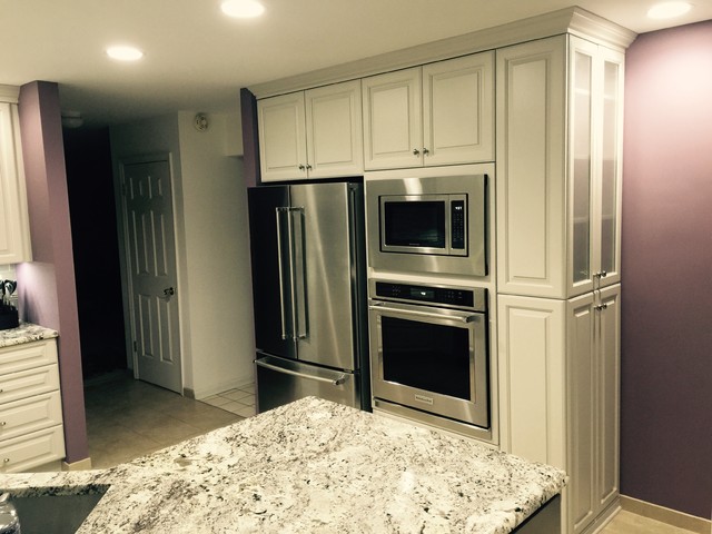 White Kitchen Corner Cooktop - Transitional - Kitchen - by The Cabinet ...