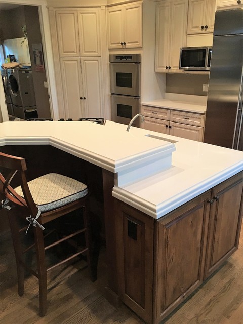 White Kitchen Countertops with Beautiful Double Edge - Traditional ...