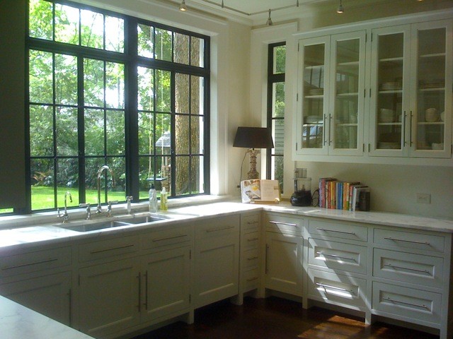 White Kitchen Steel Window - Kitchen - Other | Houzz
