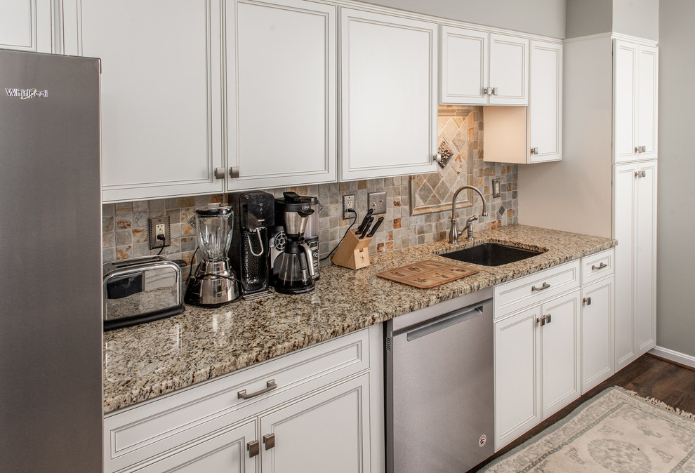 White Kitchen with Antique Inspired Desk in Germantown, MD ...