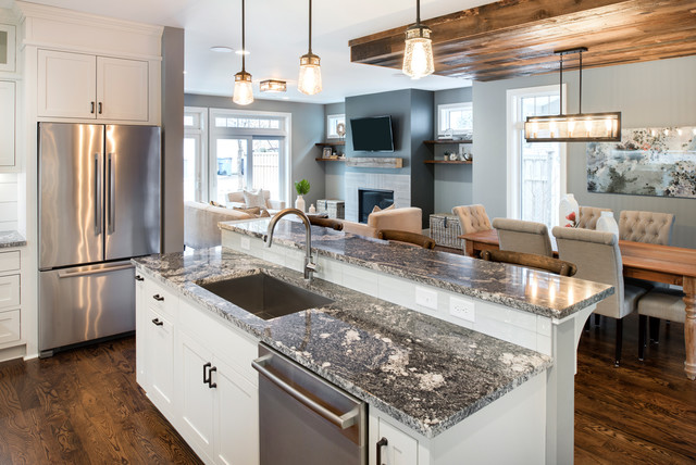 White Kitchen with Modern and Rustic Features - Contemporain - Cuisine ...