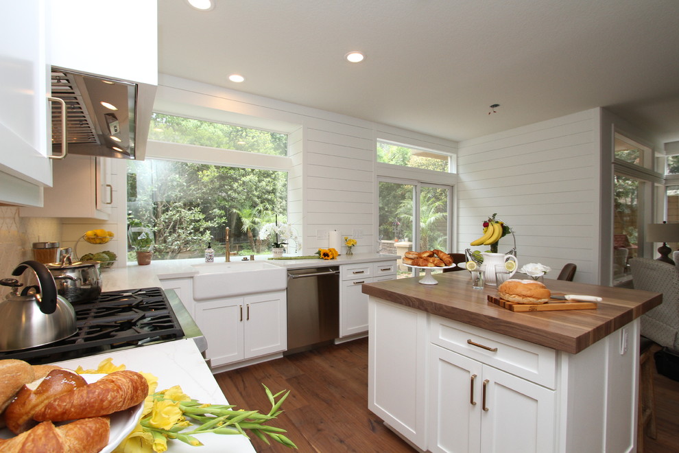 White Kitchen with Shiplap - Traditional - Kitchen - Orange County - by ...