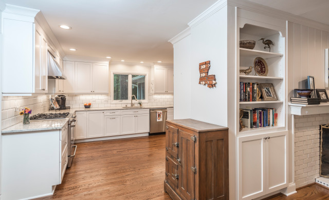 White L-Shaped Kitchen Upgrade - French Country - Kitchen - Atlanta ...