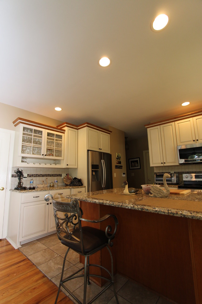 White Maple Transitional Kitchen With Custom Island in Takoma Park, MD ...