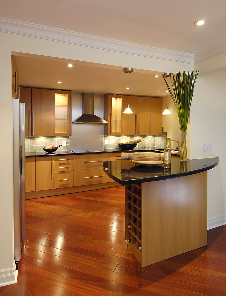 White Oak Flat Panel Kitchen - Contemporary - Kitchen - Toronto - by ...