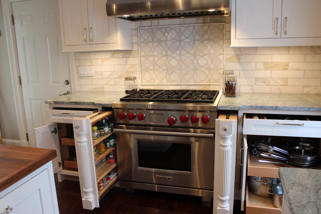 White Shaker beaded inset kitchen Winchester - Transitional - Kitchen ...