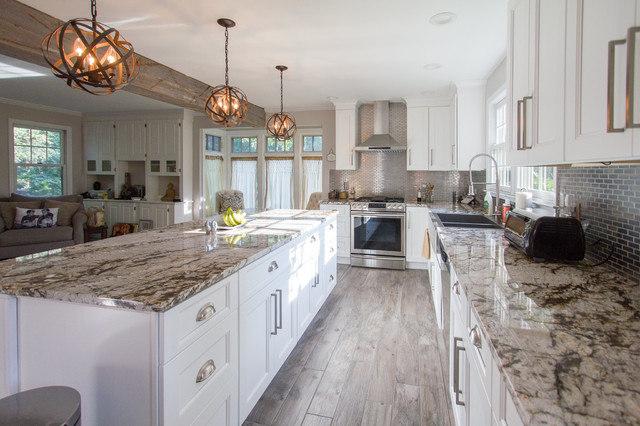 White Tiger Marble Kitchen Countertops - Traditional - Kitchen ...