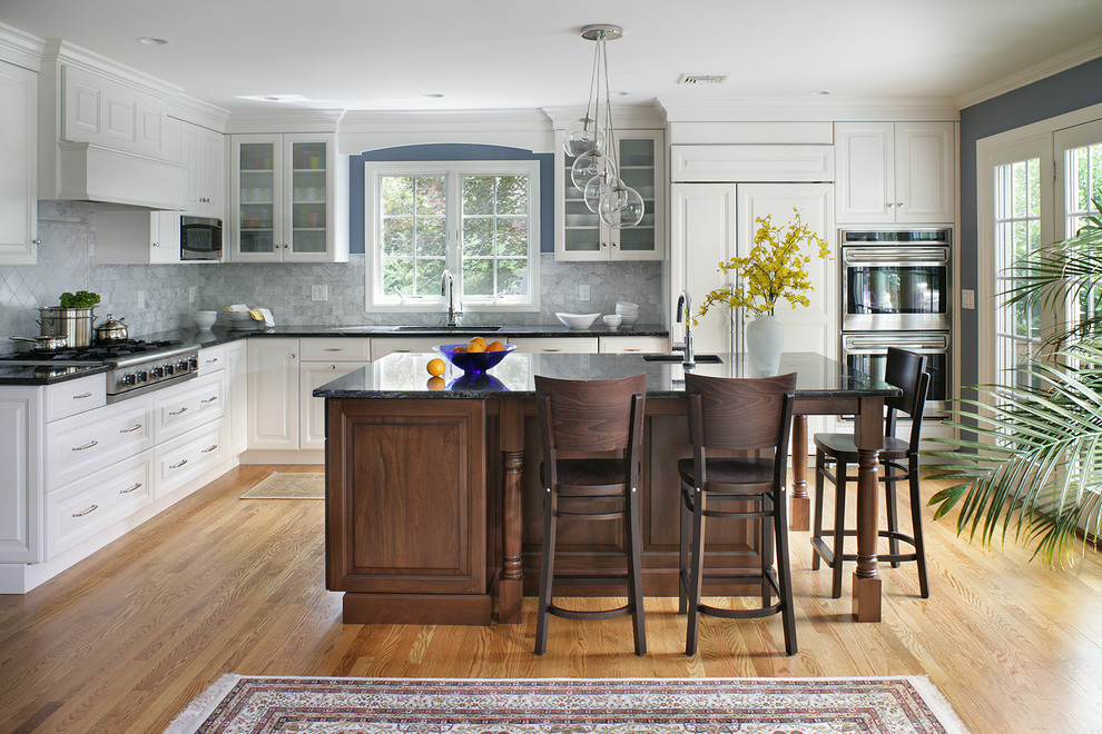White Transitional Kitchen - Transitional - Kitchen - New York - by ...