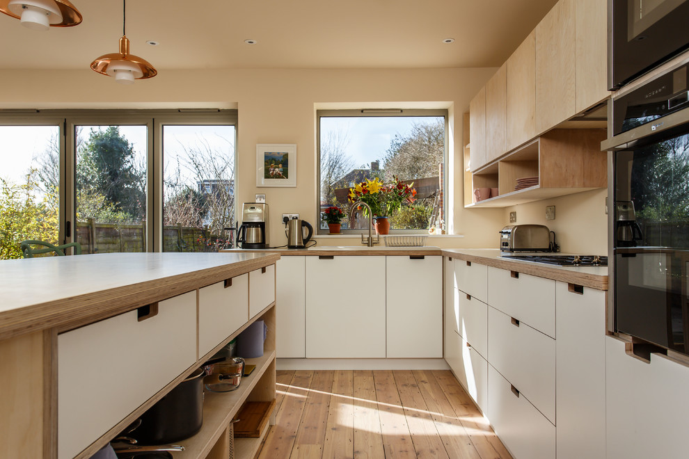 White wash birch ply and white formica - Contemporary - Kitchen ...