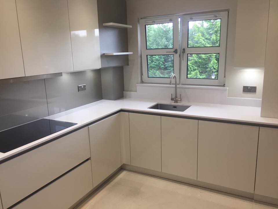 White Worktops - Modern - Kitchen - Glasgow - by Dekrastone Scotland ...