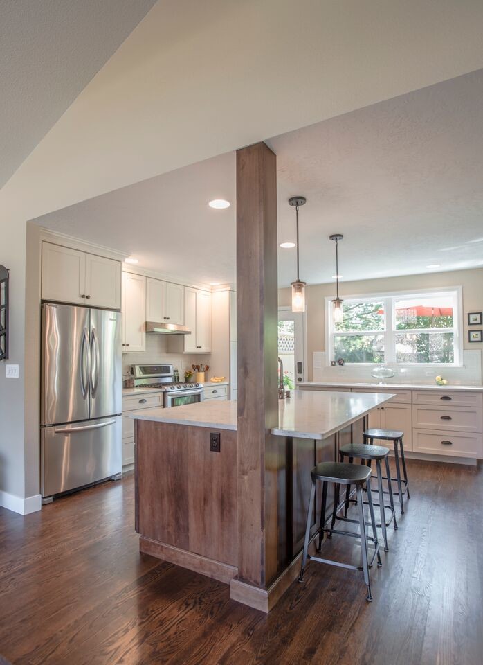 Wood Columns in the Kitchen - Transitional - Kitchen - Boise - by ...