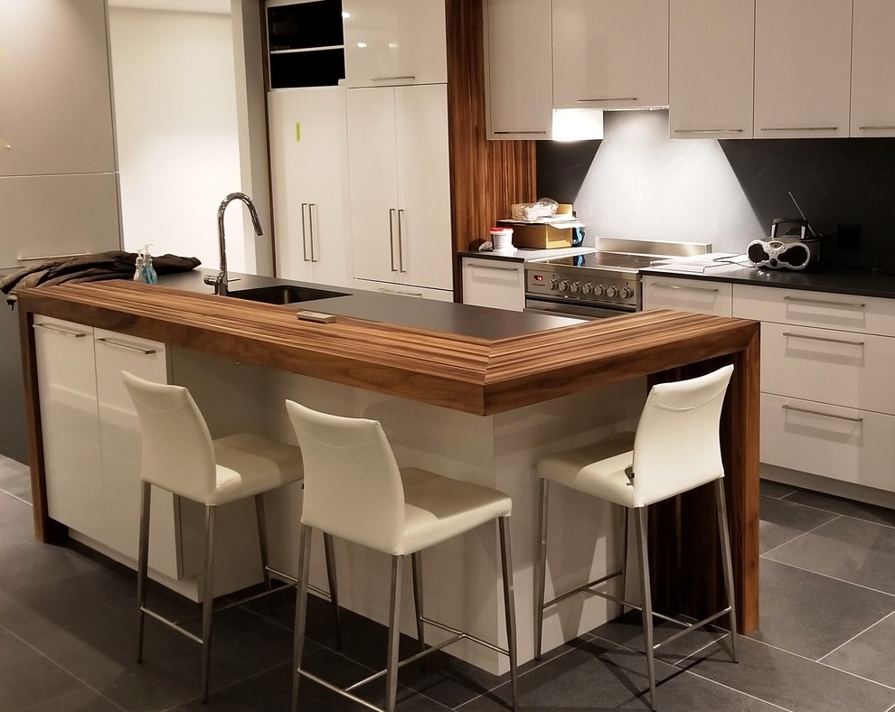 Inspiration de comptoir en bois - Modern - Kitchen - Montreal - by ...