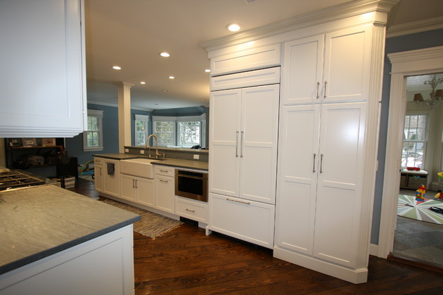 Wood Panel Refrigerator Freezer - Farm Sink - Contemporary - Kitchen ...