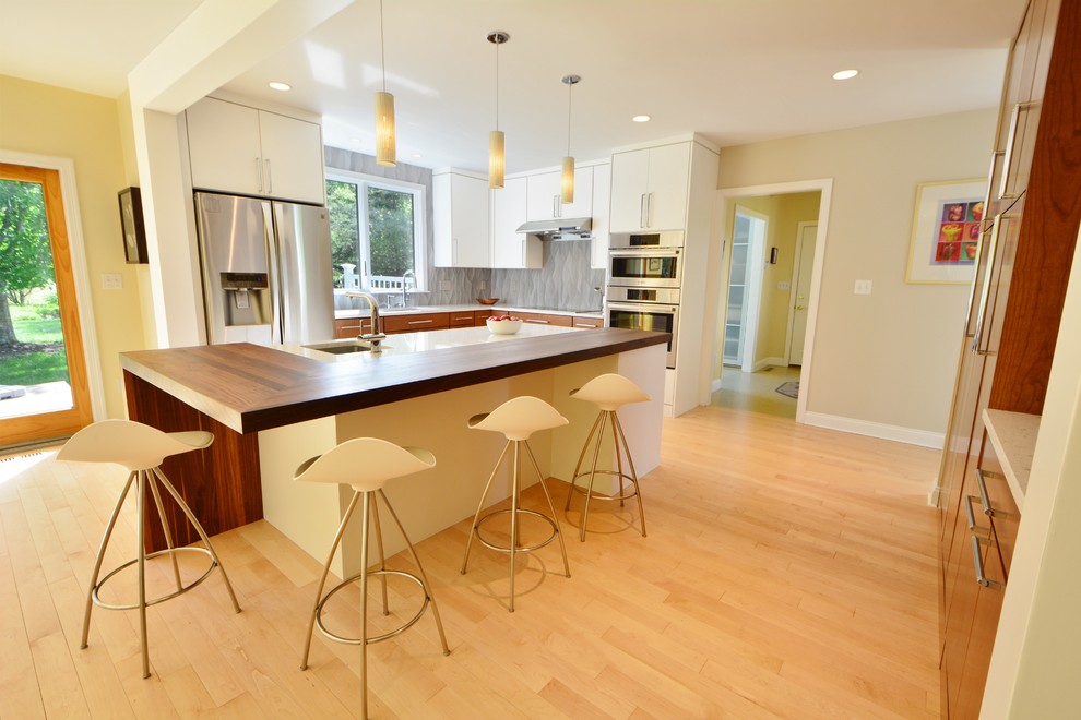 Wood, White and Wavy - Modern - Kitchen - Boston - by The Wiese Company ...