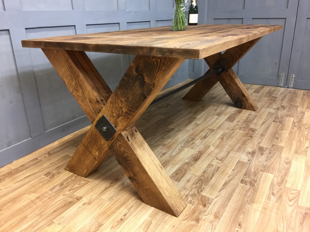 Wooden X Frame Table - Industrial - Kitchen - Kent - by Mark Gates ...