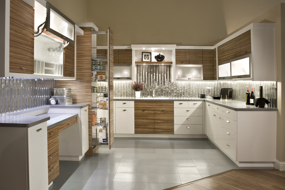 Zebra Wood Modern Kitchen - Modern - Kitchen - San Luis Obispo - by ...
