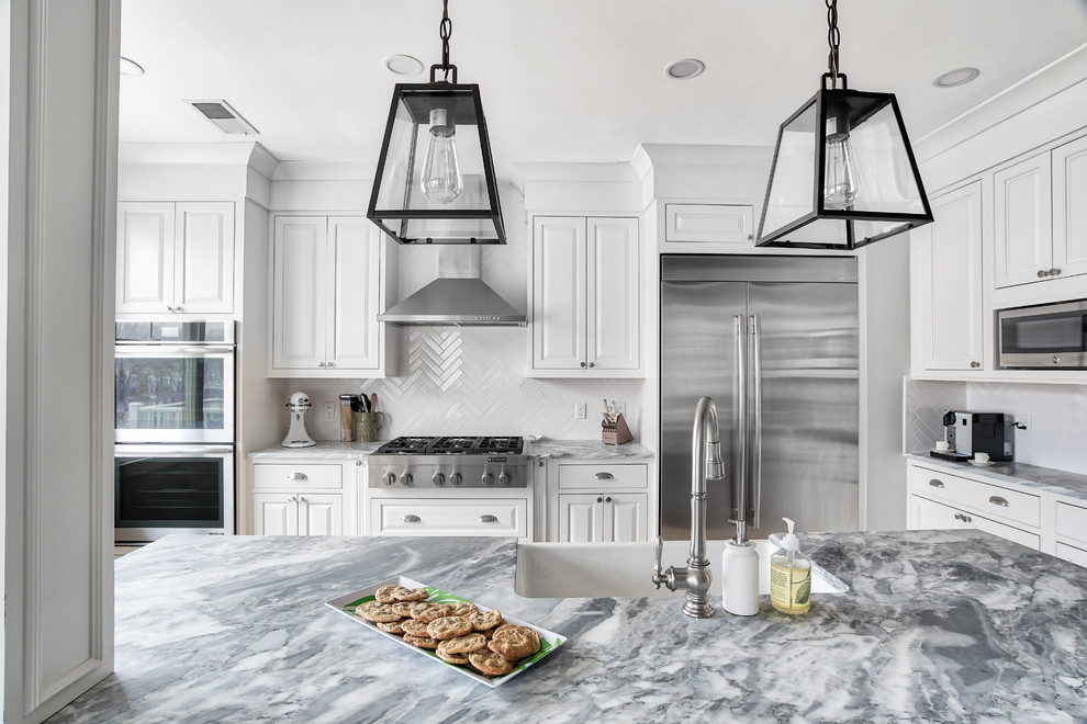 Zebrino Fantasy Marble Island - Farmhouse - Kitchen - New York - by ...