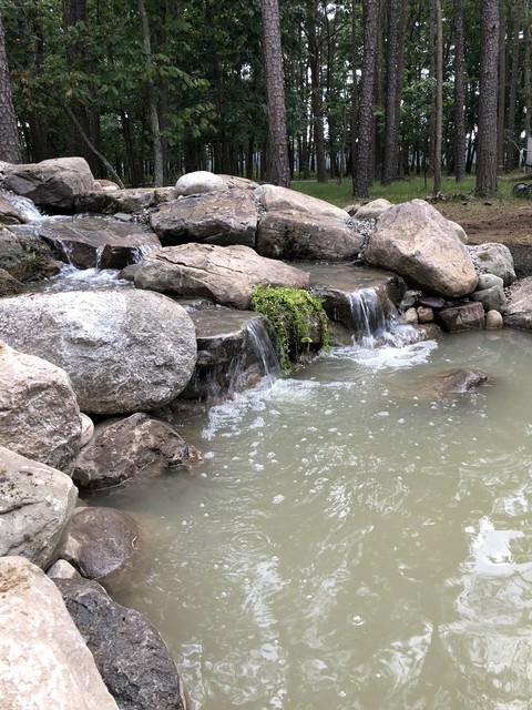 13'x20' Pond with Three-Tier Waterfall and Natural Stone Patio ...