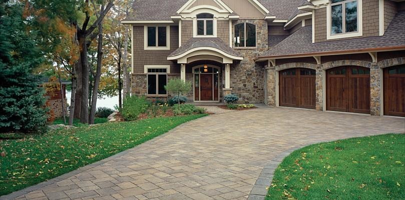 3 Stall Garage Paver Driveway - Transitional - Landscape - Minneapolis ...