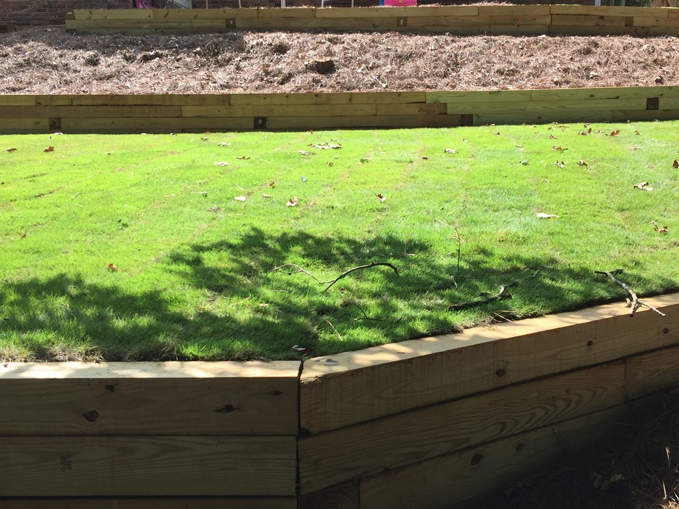 3 Tier PT Timber Walls, PT Timber Steps, Paver Patio, Irrigation, Sod ... 3 Tier PT Timber Walls, PT Timber Steps, Paver Patio, Irrigation, Sod ...