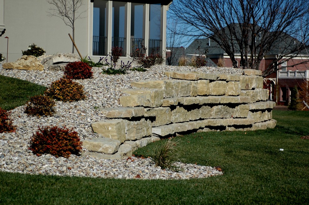 Random Limestone Retaining Wall