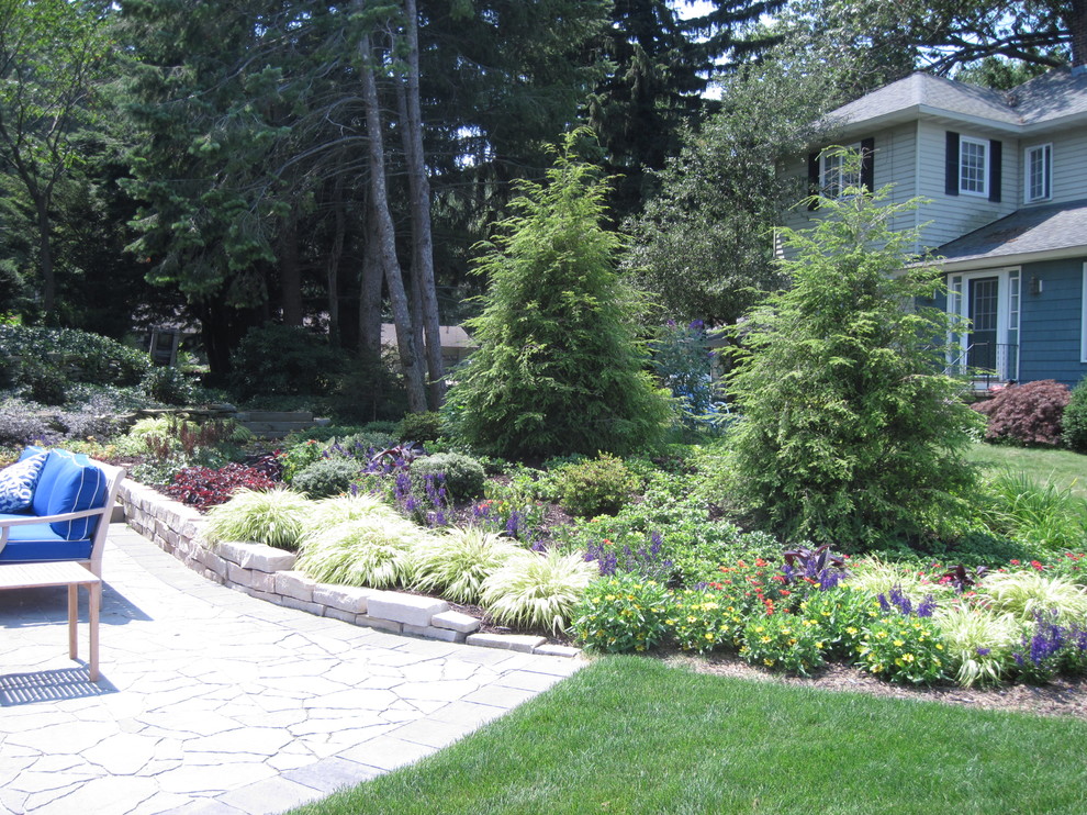 A deep border with hemlocks helps create privacy - Contemporary ...