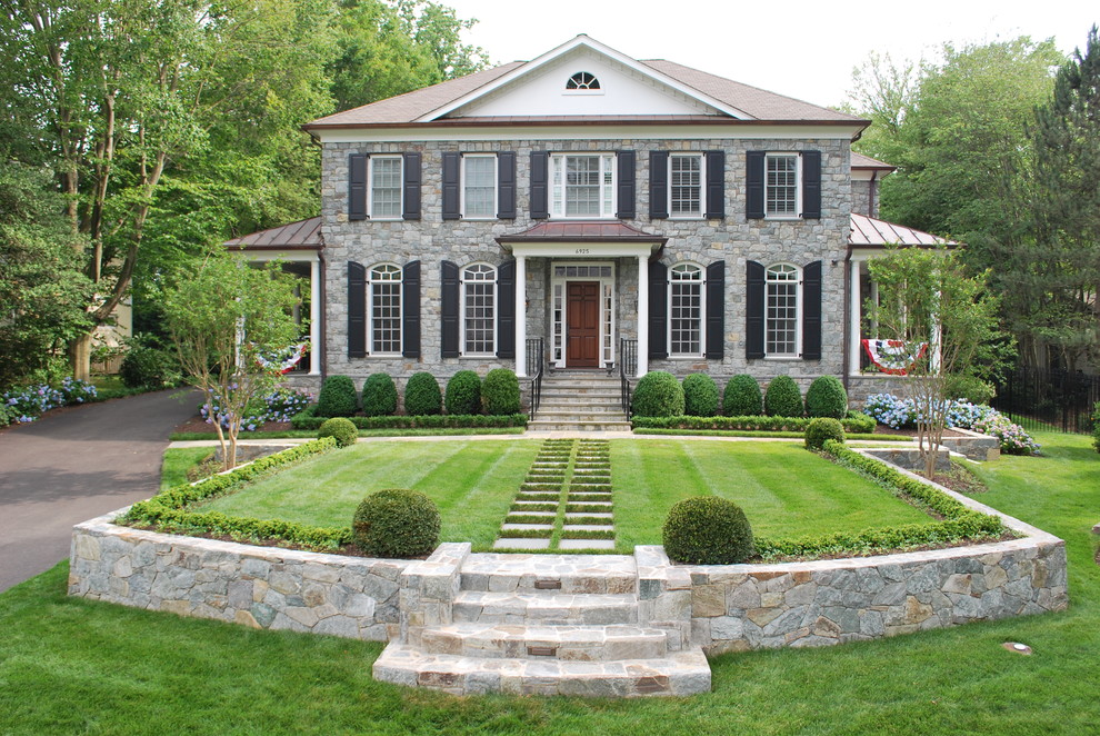 A Formal Front Yard - Traditional - Landscape - DC Metro - by Wheat's ...
