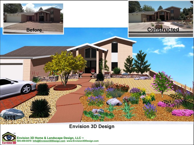 A Front Yard Transformation That Pops! - Contemporain - Jardin ...