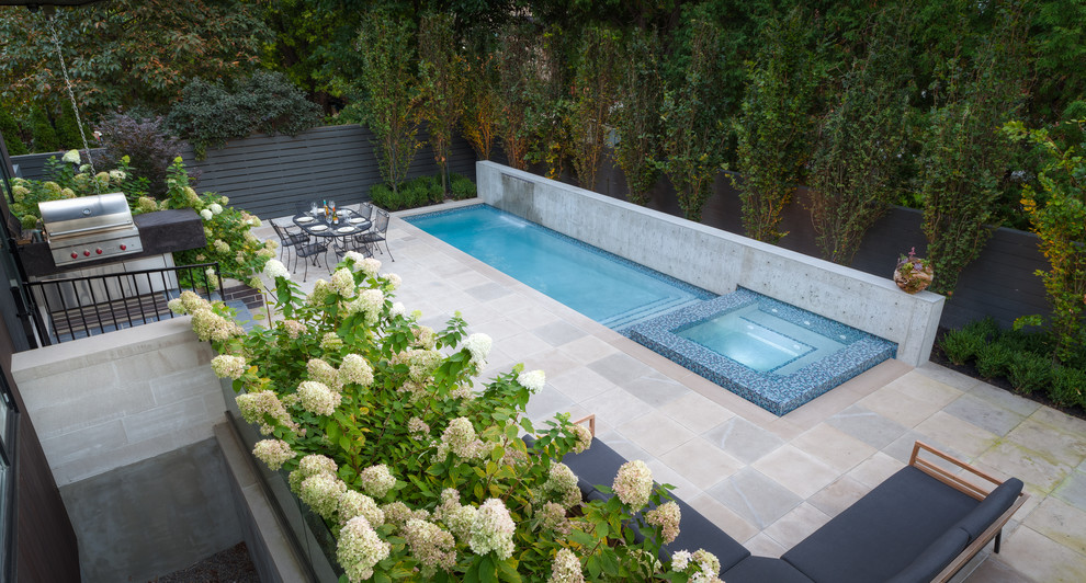 A "Quick Dip" - Custom Concrete Pool & Spa - Modern - Landscape ...