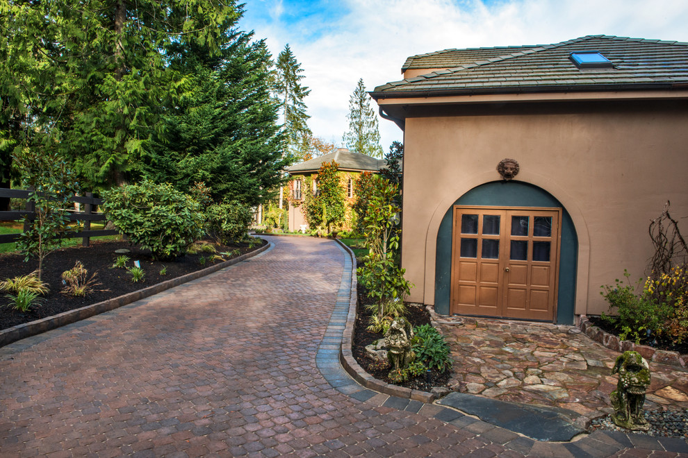 A Stately Paver Driveway - Mediterranean - Landscape - Seattle - by ...