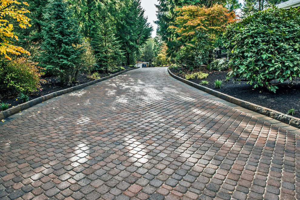A Stately Paver Driveway - Mediterranean - Landscape - Seattle - by ...