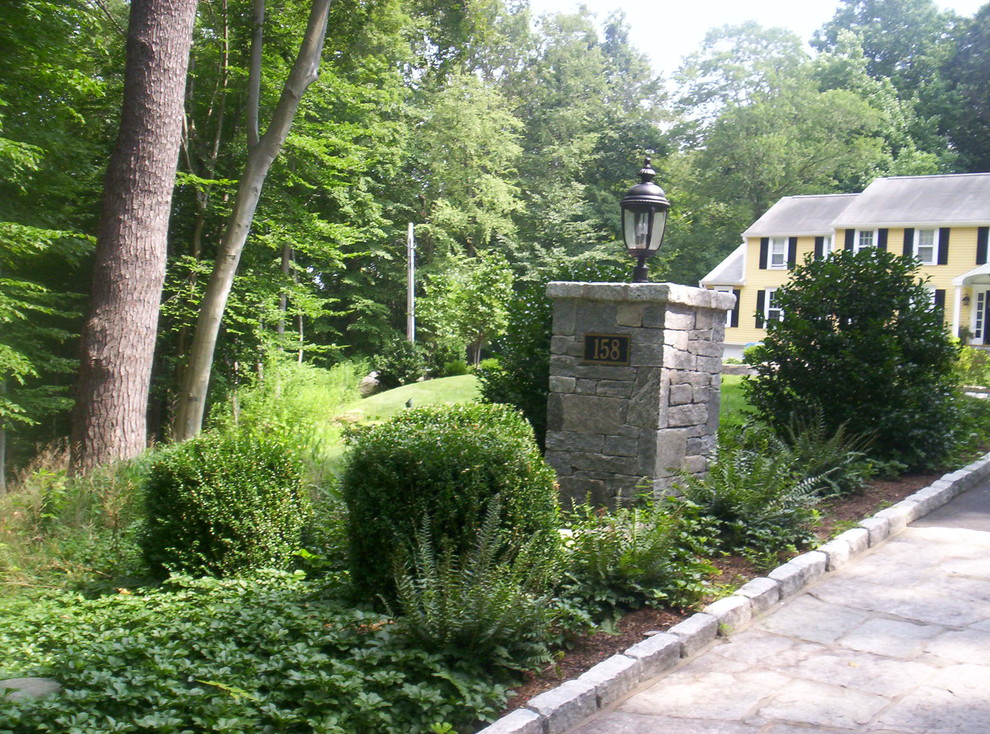 A stone pier and stone apron adds formality - Traditional - Landscape ...
