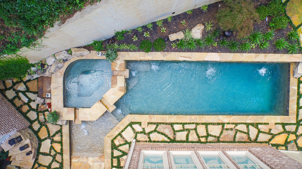 A unique pool design for a small space - Farmhouse - Pool - Atlanta ...