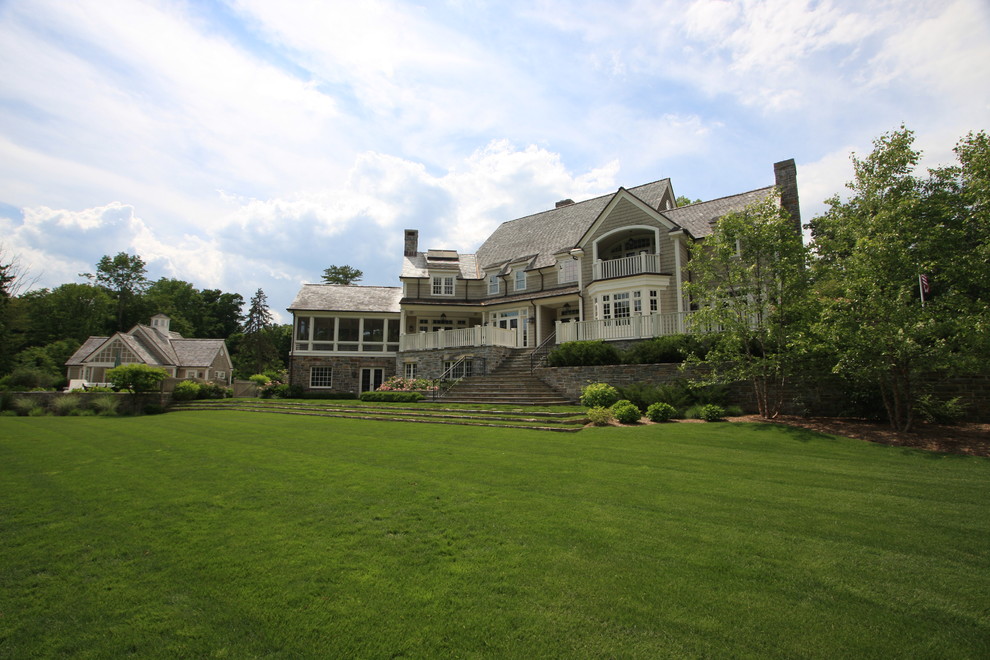 A view of the Back of the House - Traditional - Landscape - New York ...