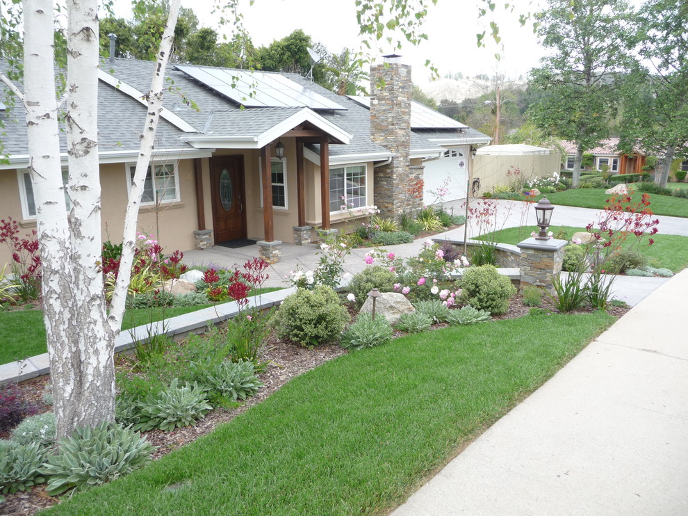 An inviting entry and reduced lawn area - Traditional - Landscape - Los ...