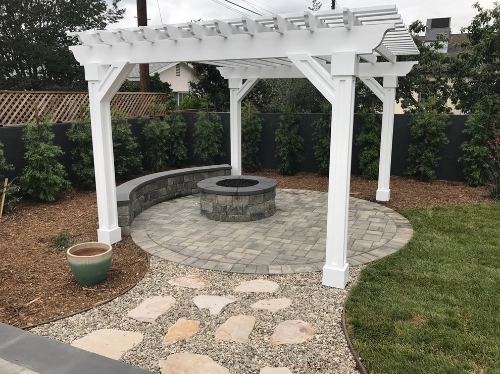Angelus Stone Wall Fire Pit. - Landscape - Los Angeles - by Picture ...