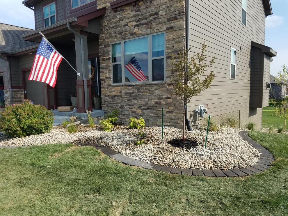 Ankeny Plantings, River Rock + Paver Edging - Landscape - Other - by ...