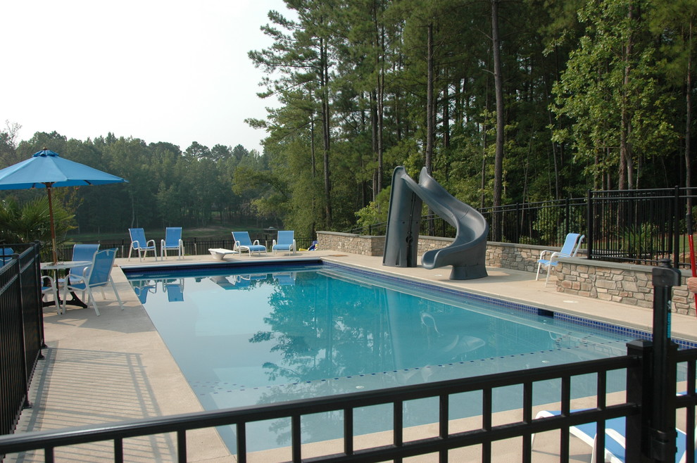 Apex Swimming Pool at New American Farmhouse - Farmhouse - Pool ...